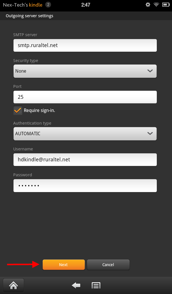 Amazon Kindle Fire - E-mail Setup