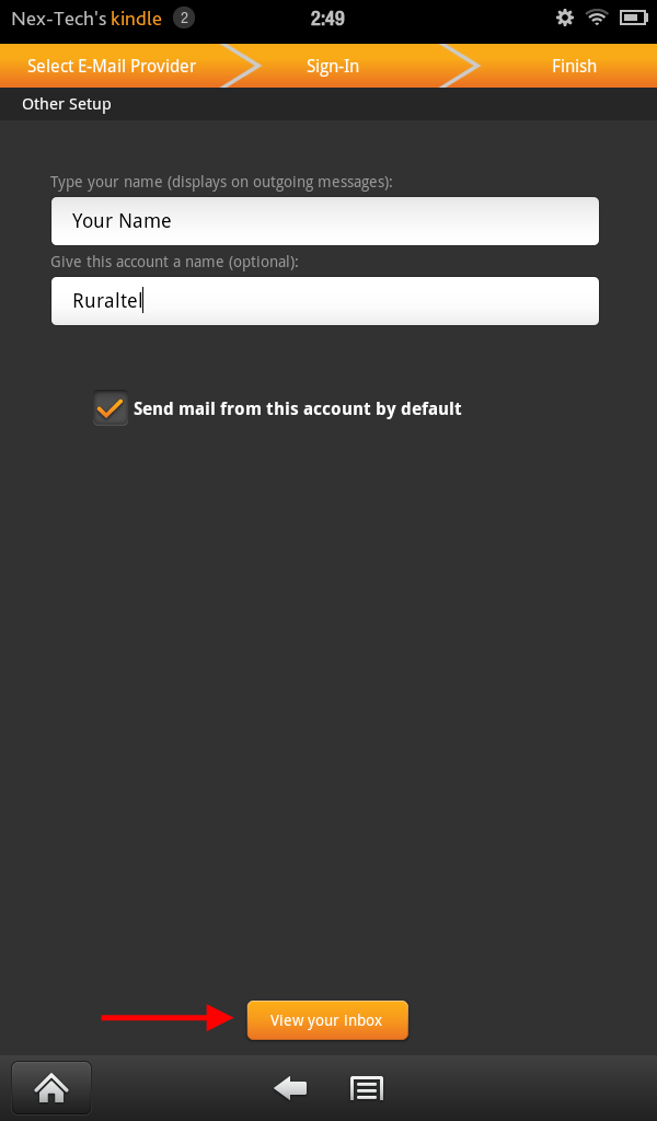 Amazon Kindle Fire - E-mail Setup