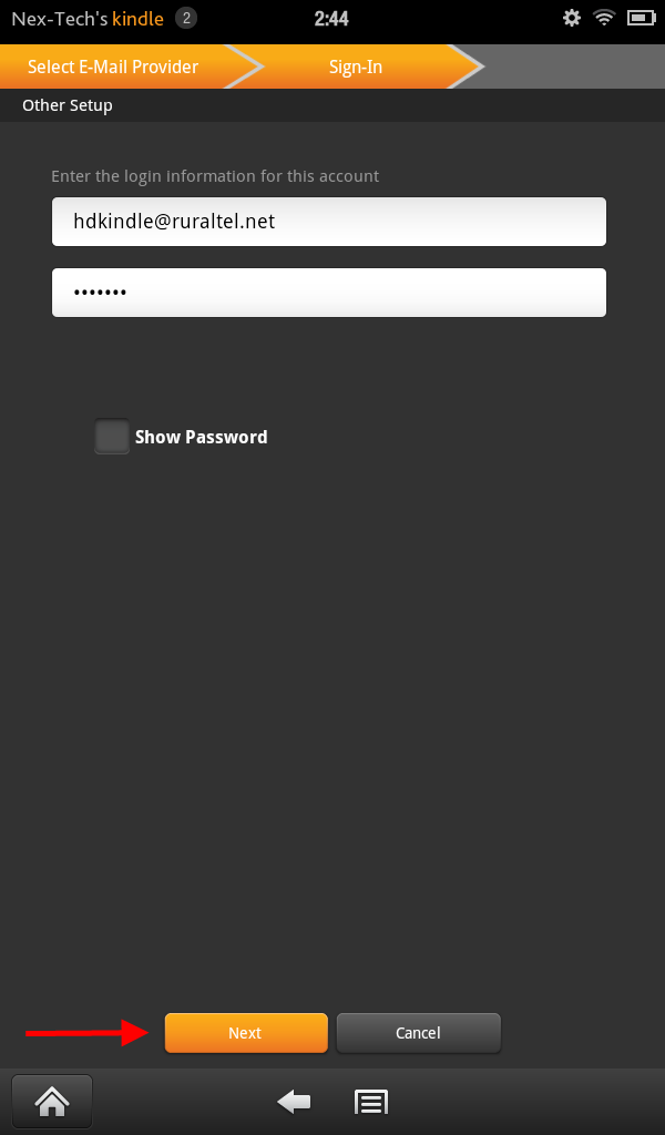 Amazon Kindle Fire - E-mail Setup
